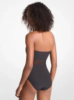 Michael Kors Belted Strapless Swimsuit