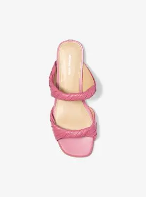 Michael Kors Kiana Leather Sandal In Size By - Pink