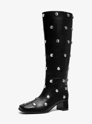 Michael Kors Matilda Knee-high Studded Leather Boots