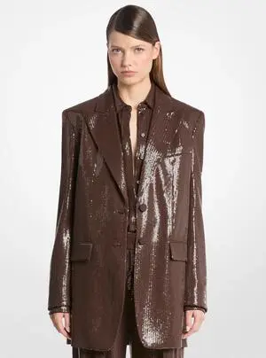 Michael Kors Sequined Boyfriend Blazer