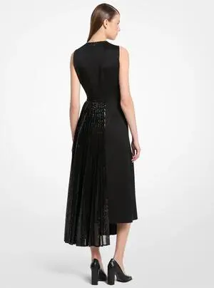 Michael Kors Hand-embroidered Sequin Tulle And Satin Sheath Dress