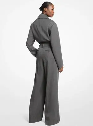 Michael Kors Covert Twill Wool Jumpsuit