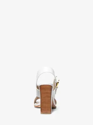 Michael Kors Jasmine Leather Sandal In Size By - White