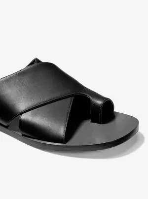 Michael Kors Mackenzie Leather Sandal In Size By - Black