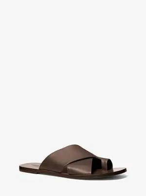 Michael Kors Mackenzie Leather Sandal In Size By - Brown