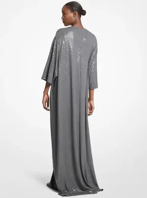 Michael Kors Hand-embroidered Sequin Stretch Jersey Caftan Gown