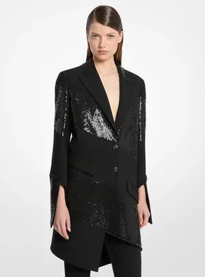 Michael Kors Hand-embroidered Sequin Wool Broadcloth Blazer