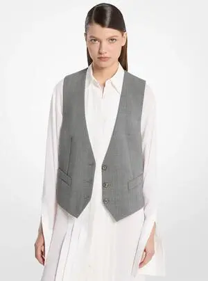 Michael Kors Stretch Wool Cropped Vest