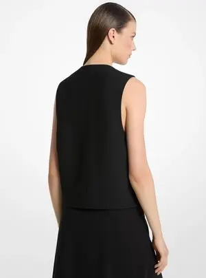 Michael Kors Wool Broadcloth Cropped Vest