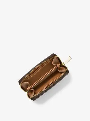 Michael Kors Small Logo And Leather Wallet In By - Brown