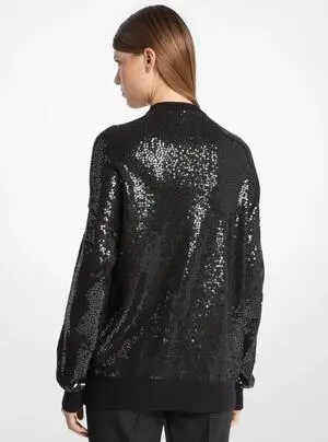 Michael Kors Hand-embroidered Sequin Cashmere Sweater