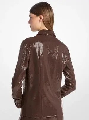 Michael Kors Hansen Embroidered Sequin Shirt In Size By