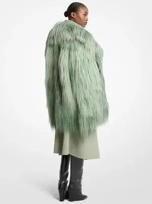 Michael Kors Long Haired Shearling Peacoat