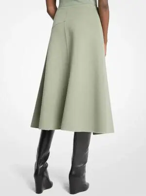 Michael Kors Double Faced Wool Wrap Skirt In Size By