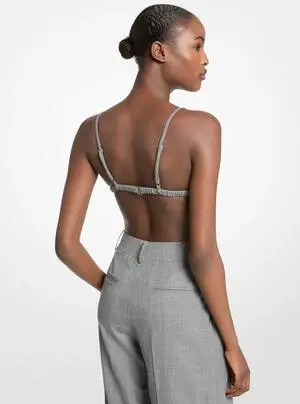 Michael Kors Stretch Tropical Wool Bralette In Size By