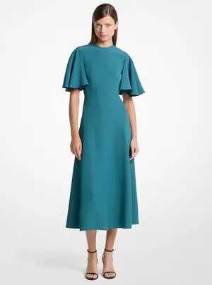 Michael Kors Crepe Cady Flutter-sleeve Dress