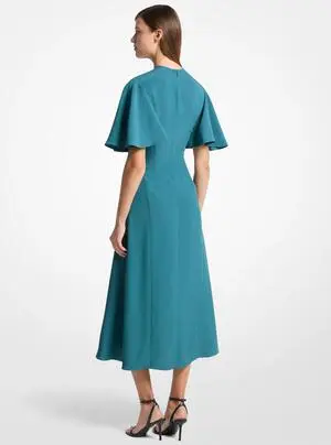 Michael Kors Crepe Cady Flutter-sleeve Dress