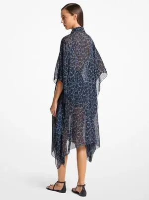 Michael Kors Floral Chiné Silk Voile Caftan