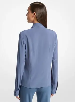 Michael Kors Hansen Silk Crepe De Chine Shirt In Size By