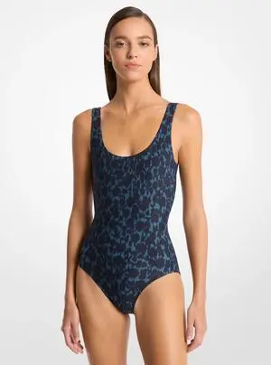 Michael Kors Floral Print Scoopneck One Piece Swimsuit