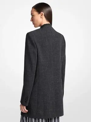 Michael Kors Frayed Collarless Blazer