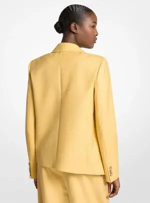 Michael Kors Silk Canvas Asymmetric Wrap Jacket