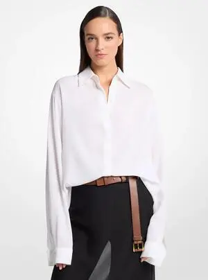 Michael Kors Silk Georgette Boyfriend Button-down Shirt