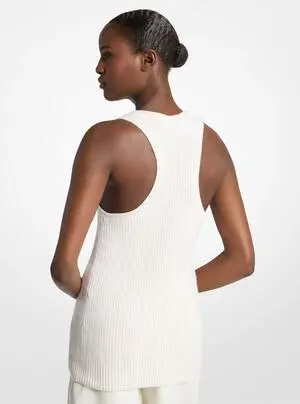 Michael Kors Cashmere And Linen Racerback Tank
