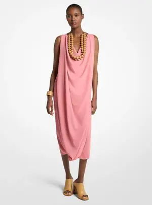 Michael Kors Wool Crepe Cowl-neck Dress - Green