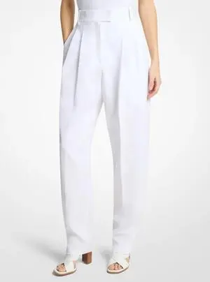 Michael Kors Pleated Washed Linen Trousers