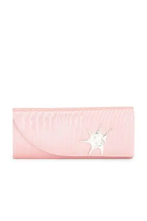 RENNK Rennk Moire Diane Clutch In Burgundy Pink