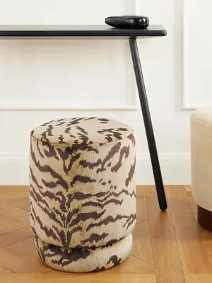 SIX THE RESIDENCE Tiger Velvet-jacquard Pouf
