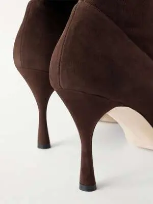 Manolo Blahnik Pamfilo Suede Knee-high Stiletto Boots
