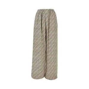 Balenciaga Monogram Print Wide Leg Pants - Beige
