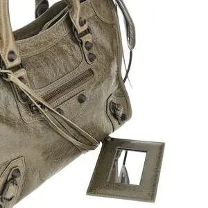 Balenciaga Arena Leather Small 'le City' Bag - Khaki
