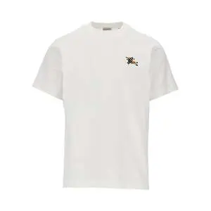 Burberry Flocked Ekd Motif T-hirt - White