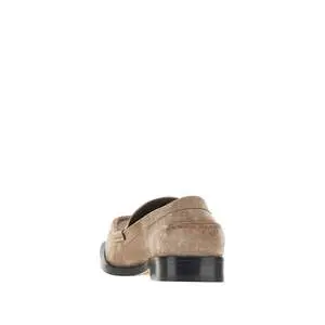 Loewe Suede Leather Loafers With Debossed Anagram