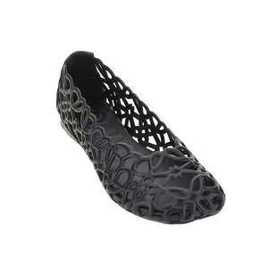 Loewe Petal Anagram Leather Ballet Flats - Black