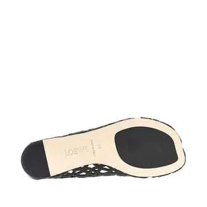 Loewe Petal Anagram Leather Ballet Flats - Black
