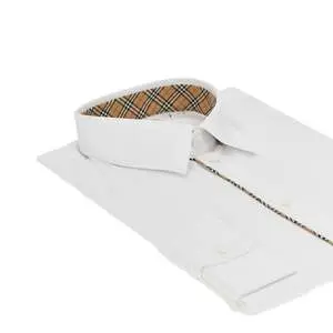 Burberry Poplin Hirt With Check Piping