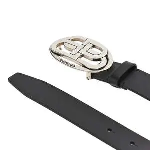 Balenciaga Oval Bb Leather Belt