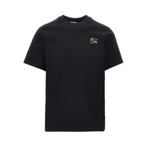 Burberry Flocked Ekd Motif T-hirt - Black