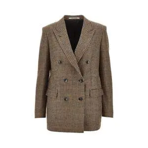 Tagliatore Jasmine Prince Of Wales Checked Wool And Cashmere Blend Blazer