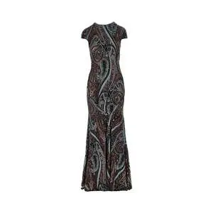 Etro Paisley Dévoré Velvet Mermaid Long Dress - Multicolor