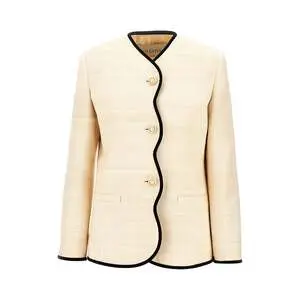 Valentino Garavani Silk Linen Canvas Jacket With Velvet Trimmings