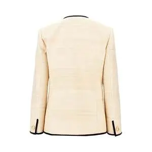 Valentino Garavani Silk Linen Canvas Jacket With Velvet Trimmings