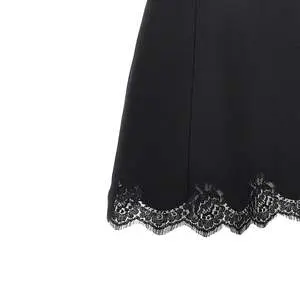 Valentino Garavani Crepe Couture Mini Dress With Lace Trimming