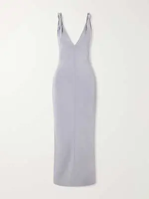 Galvan Twisted Tyra Stretch-knit Midi Dress