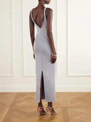 Galvan Twisted Tyra Stretch-knit Midi Dress