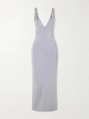 Galvan Twisted Tyra Stretch-knit Midi Dress - Gray